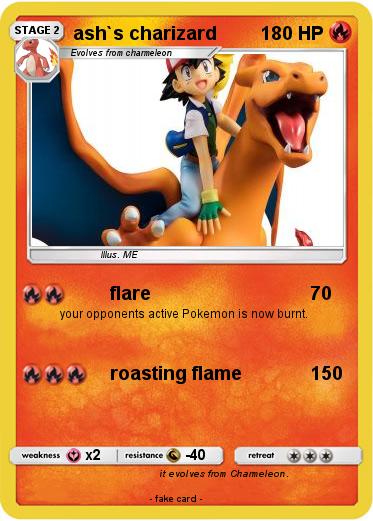 Pokémon ash s charizard 110 110 - flare - My Pokemon Card