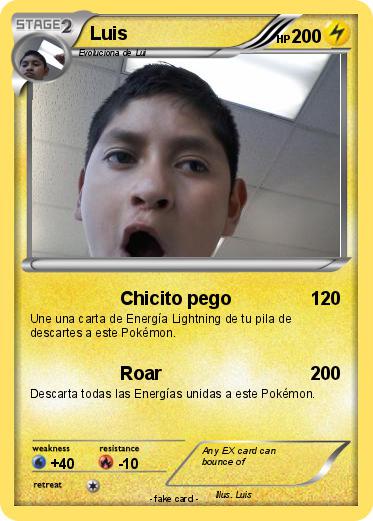 Pokémon Luis 299 299 - Chicito pego - Mi carta pokémon