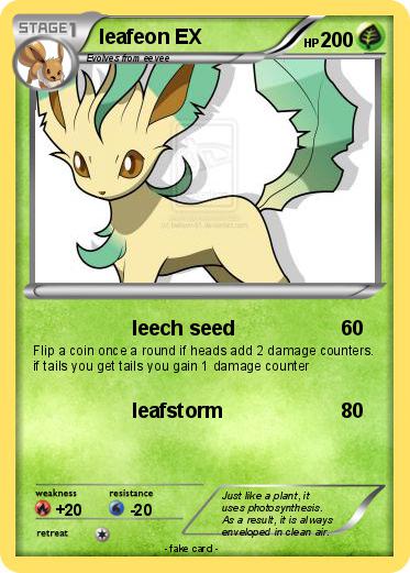 Pokémon leafeon EX 13 13 - leech seed - My Pokemon Card