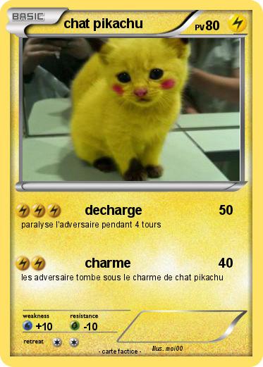 Pokémon chat pikachu 17 17 - decharge - Ma carte Pokémon