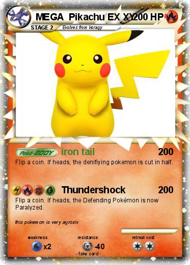 Pokémon MEGA Pikachu EX XY 1 1 - iron tail - My Pokemon Card