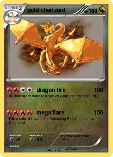 Pokémon gold charizard 3 3 - dragon fire - My Pokemon Card