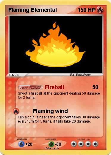 Pokémon Flaming Elemental - Fireball - My Pokemon Card