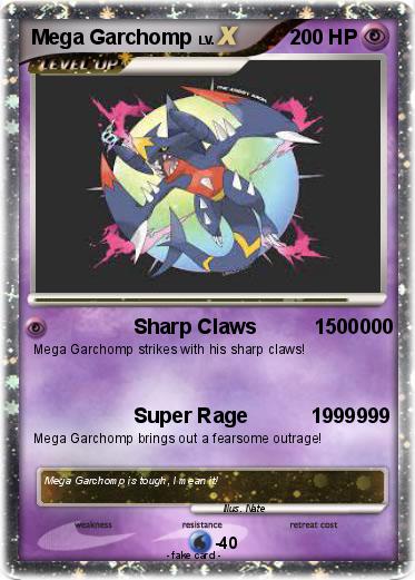 Pokémon Mega Garchomp 15 15 - Sharp Claws 1500000 - My Pokemon Card