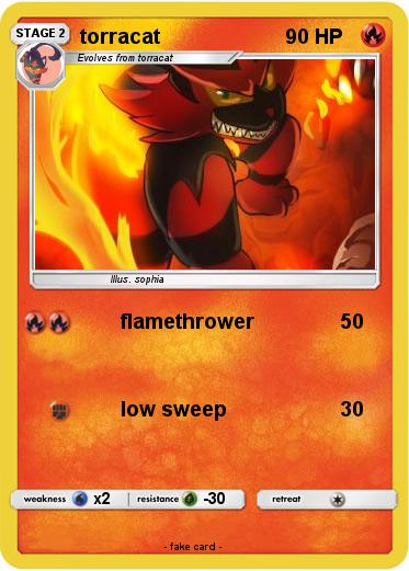 Pokémon torracat 42 42 - flamethrower - My Pokemon Card