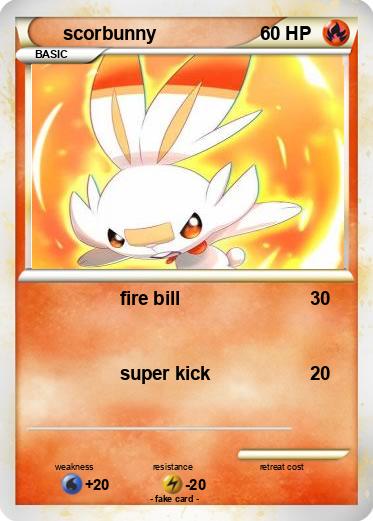 Pokémon scorbunny 110 110 - fire bill - My Pokemon Card