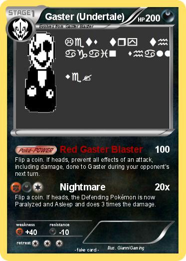 Pokémon Gaster Undertale - Red Gaster Blaster - My Pokemon Card