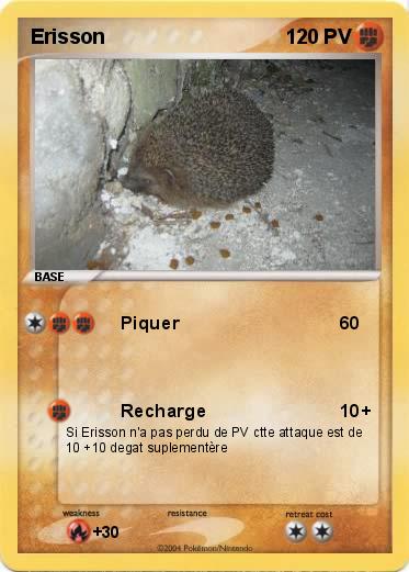 Pokémon Erisson - Piquer - Ma carte Pokémon