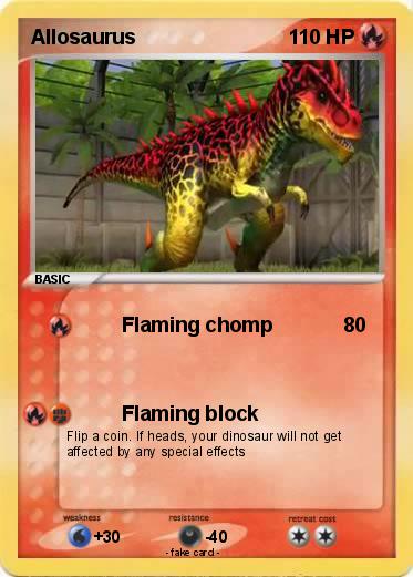 Pokémon Allosaurus 104 104 - Flaming chomp - My Pokemon Card