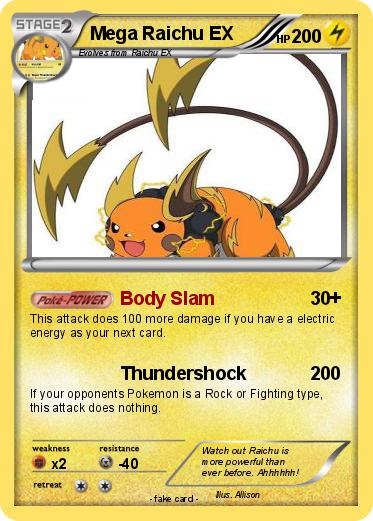Pokémon Mega Raichu EX 23 23 - Body Slam - My Pokemon Card