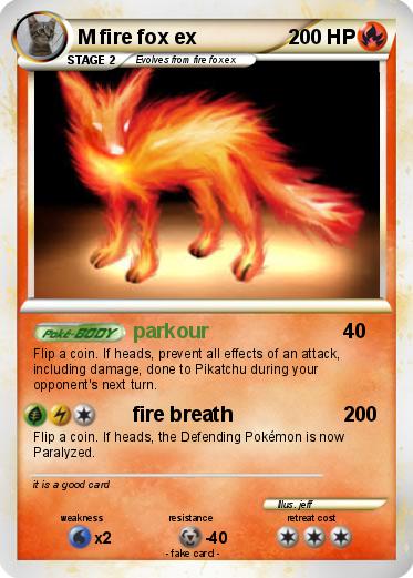 Pokémon M fire fox ex - parkour - My Pokemon Card