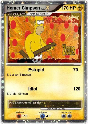 Pokémon Homer Simpson 1022 1022 - Estupid - My Pokemon Card