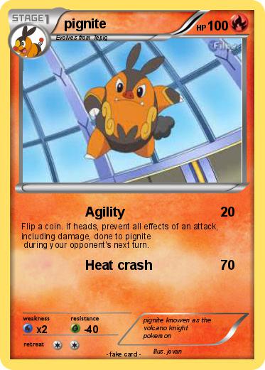 Pokémon pignite 312 312 - Agility - My Pokemon Card
