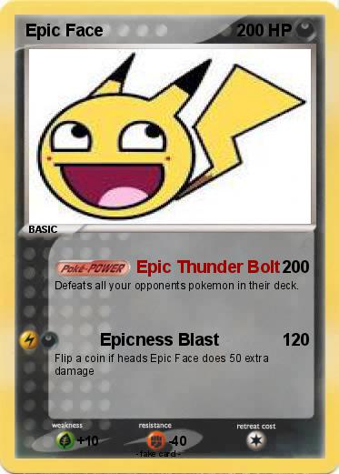 Pokémon Epic Face 1555 1555 - Epic Thunder Bolt - My Pokemon Card