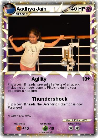 Pokémon Aadhya Jain - Agility - My Pokemon Card