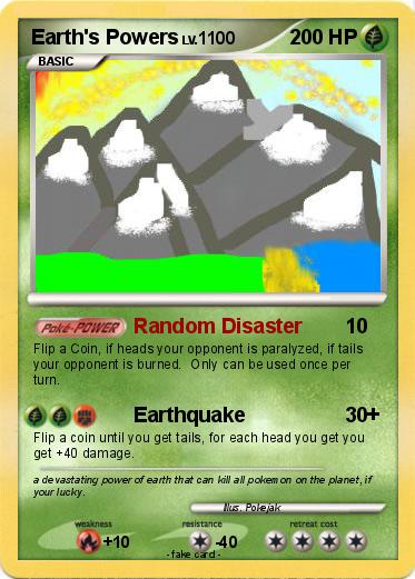 Pokémon Earth s Powers - Random Disaster - My Pokemon Card
