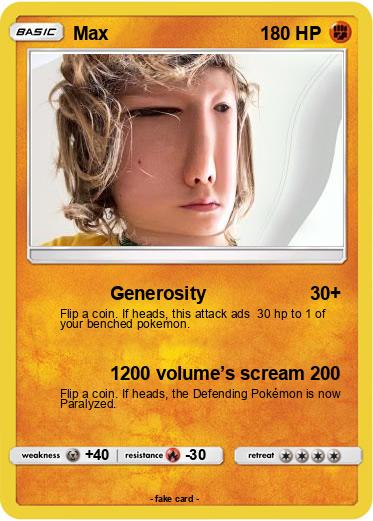 Pokémon Max 1982 1982 - Generosity - My Pokemon Card