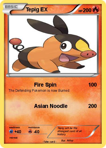 Pokémon Tepig EX 22 22 - Fire Spin - My Pokemon Card