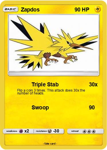 Pokémon Zapdos 1521 1521 - Triple Stab - My Pokemon Card