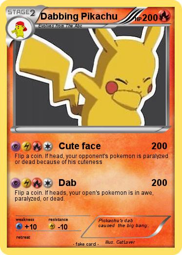 Pokémon Dabbing Pikachu 42 42 - Cute face - My Pokemon Card