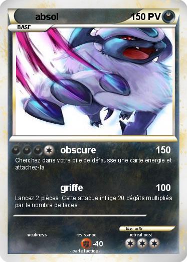 Pokémon absol 712 712 - obscure - Ma carte Pokémon