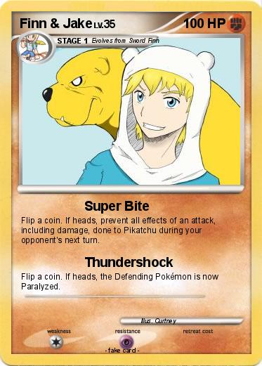 Pokémon Finn Jake 50 50 - Super Bite - My Pokemon Card