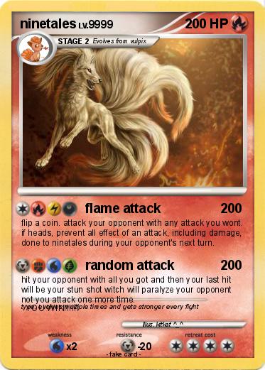 Pokémon ninetales 185 185 - flame attack - My Pokemon Card