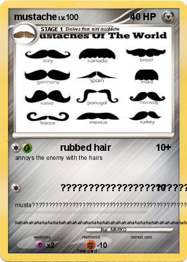 Pokémon mustache 143 143 - rubbed hair - My Pokemon Card