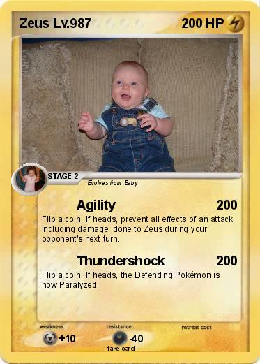 Pokémon Zeus Lv 987 987 - Agility - My Pokemon Card