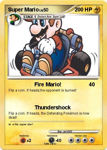 Pokémon Super Mario 627 627 - Fire Mario! - My Pokemon Card
