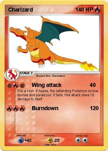 Pokémon Charizard 3491 3491 - Wing attack - My Pokemon Card