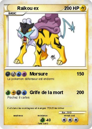 Pokémon Raikou ex 72 72 - Morsure - My Pokemon Card
