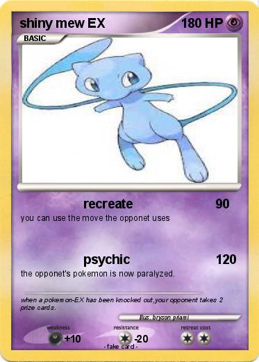 Pokémon shiny mew EX 3 3 - recreate - My Pokemon Card