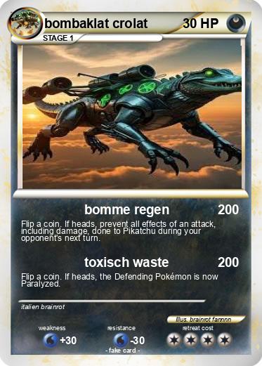 Pokémon bombaklat jij bent plat - bomme regen - My Pokemon Card