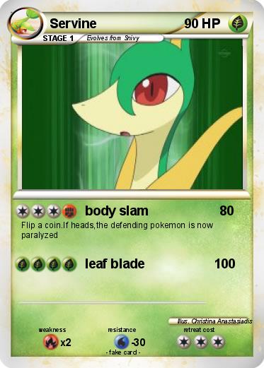 Pokémon Servine 101 101 - body slam - My Pokemon Card