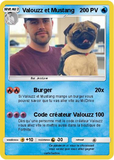 Pokémon Valouzz et Mustang - Burger - Ma carte Pokémon