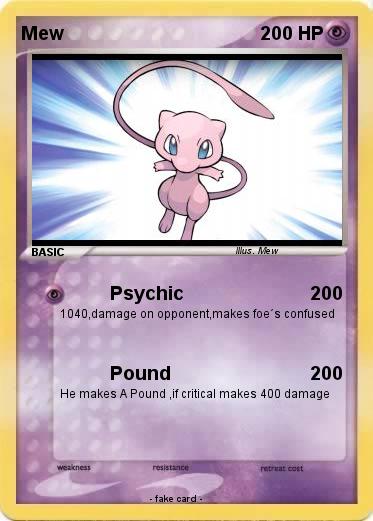 Pokémon Mew 8476 8476 - Psychic - My Pokemon Card