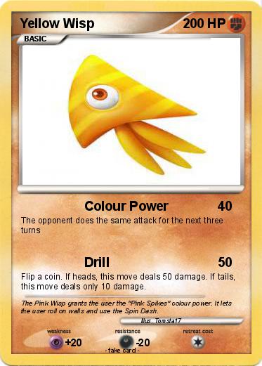 Pokémon Yellow Wisp 10 10 - Colour Power - My Pokemon Card