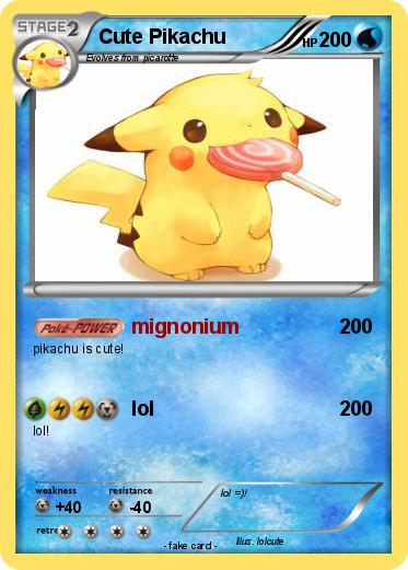 Pokémon Cute Pikachu 79 79 - mignonium - My Pokemon Card