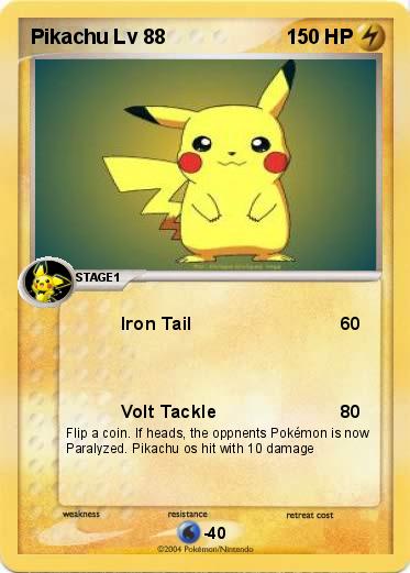 Pokémon Pikachu Lv 88 88 - Iron Tail - My Pokemon Card