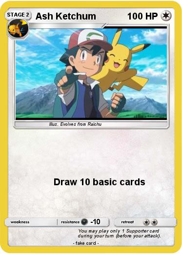 Pokémon Ash Ketchum 387 387 - Draw 10 basic cards - My Pokemon Card