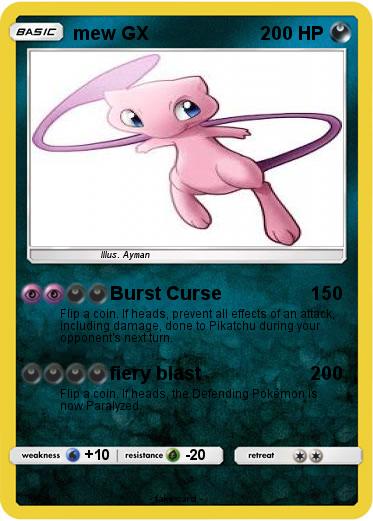 Pokémon mew GX 16 16 - Burst Curse - My Pokemon Card