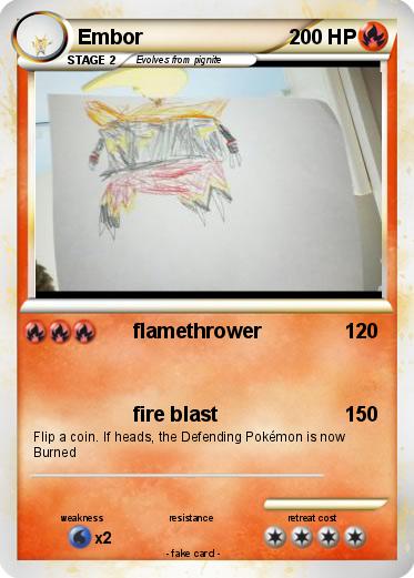 Pokémon Embor 115 115 - flamethrower - My Pokemon Card