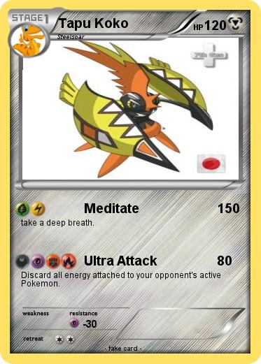 Pokémon Tapu Koko 158 158 - Meditate - My Pokemon Card