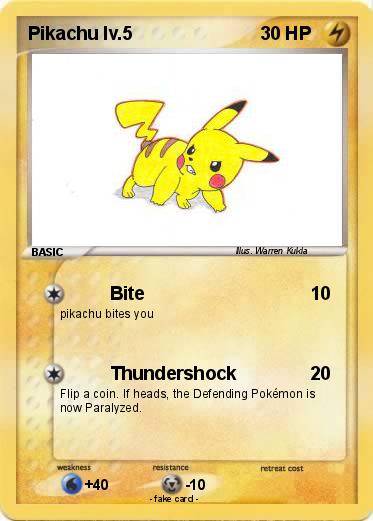 Pokémon Pikachu lv 5 5 - Bite - My Pokemon Card