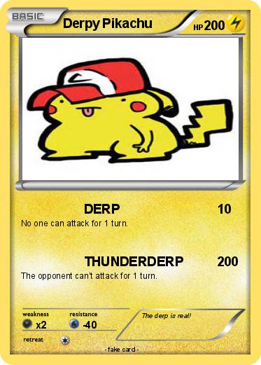Pokémon Derpy Pikachu 29 29 - DERP - My Pokemon Card