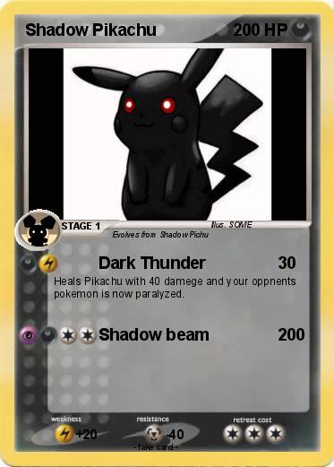 Pokémon Shadow Pikachu 1020 1020 - Dark Thunder - My Pokemon Card
