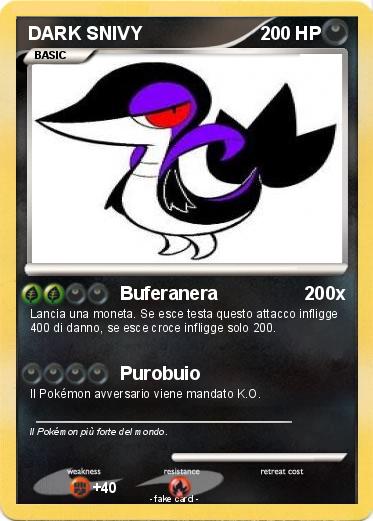 Pokémon DARK SNIVY 9 9 - Buferanera 200x - My Pokemon Card