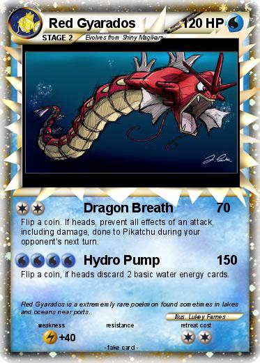 Pokémon Red Gyarados 112 112 - Dragon Breath - My Pokemon Card