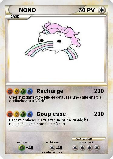 Pokémon NONO 180 180 - Recharge - Ma carte Pokémon